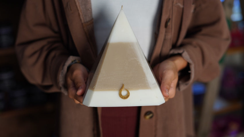 Mystery Pyramid Candles with Crystals, Rings, Tarot & Zodiac – Crystal ...